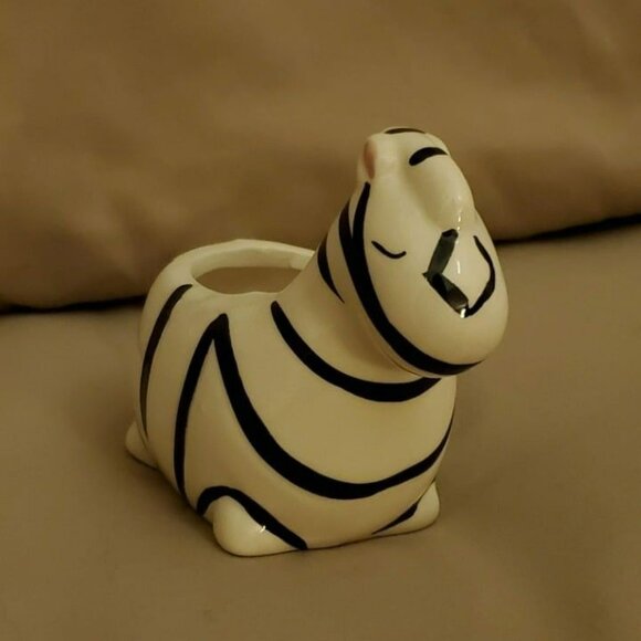 Accents | Zebra Plant Pot Ceramic Animal Planter For Succulents Or Air ...